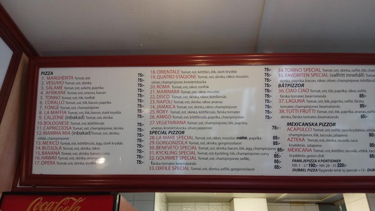 Menu at Emc Pizzeria HB, Avesta