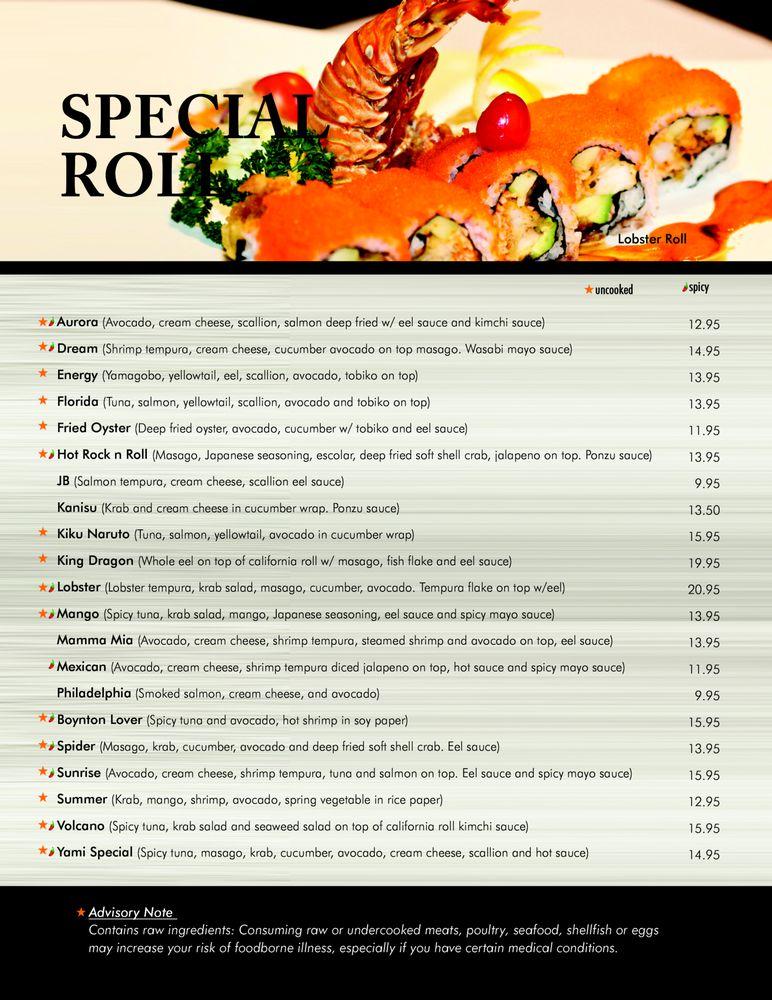 Menu at YAMI Korean & Japanese Restaurant, Boynton Beach