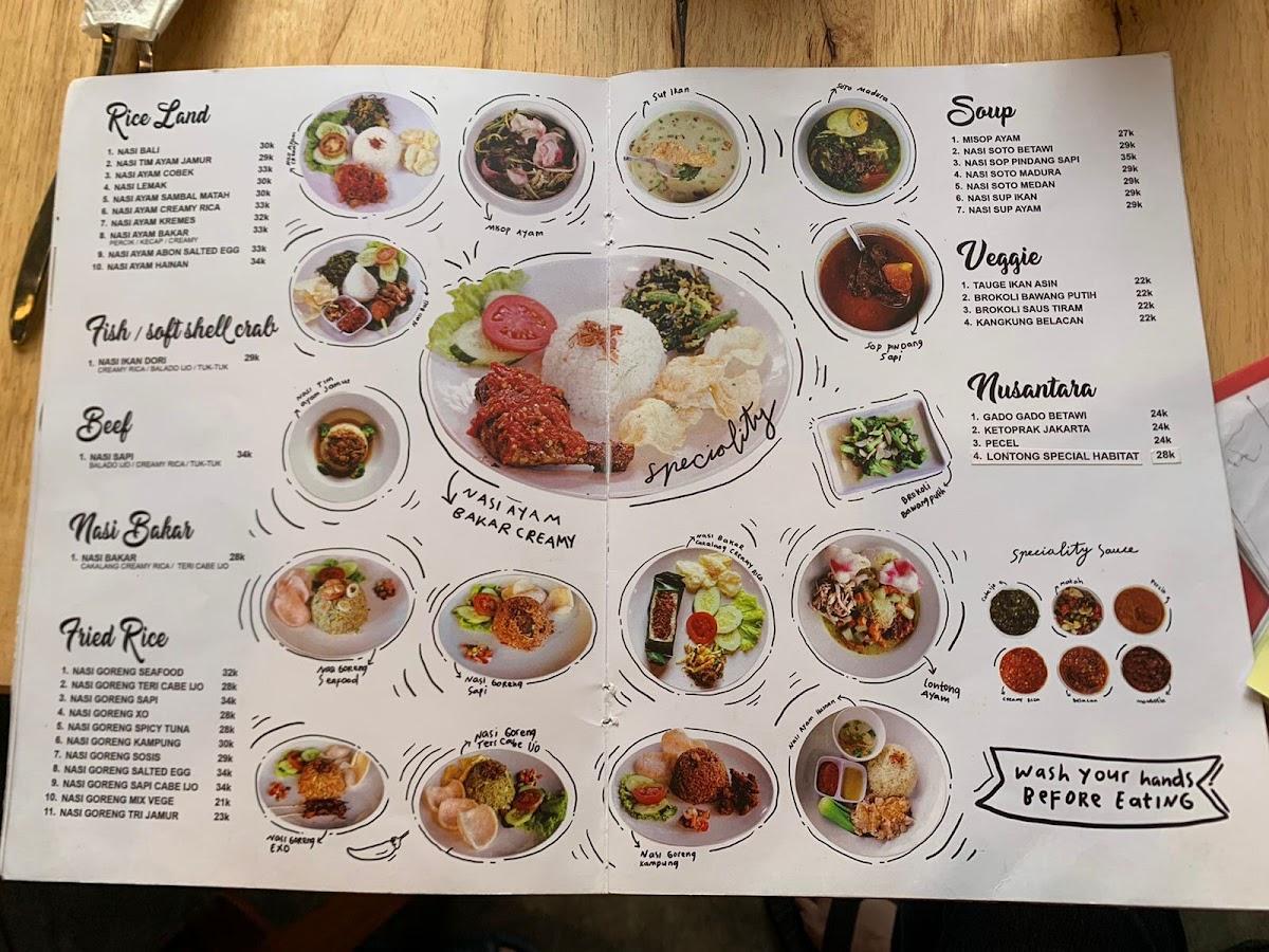 Menu at Habitat Coffee Wahid Hasyim restaurant, Medan, Jl. Abdullah ...