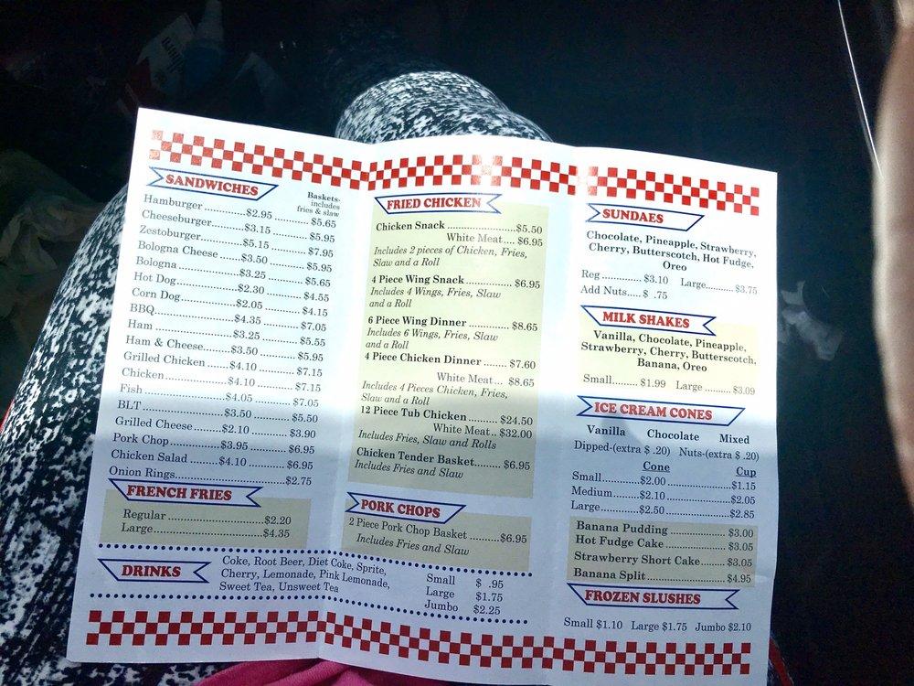 Carta del restaurante Zesto, Columbia, N Main St