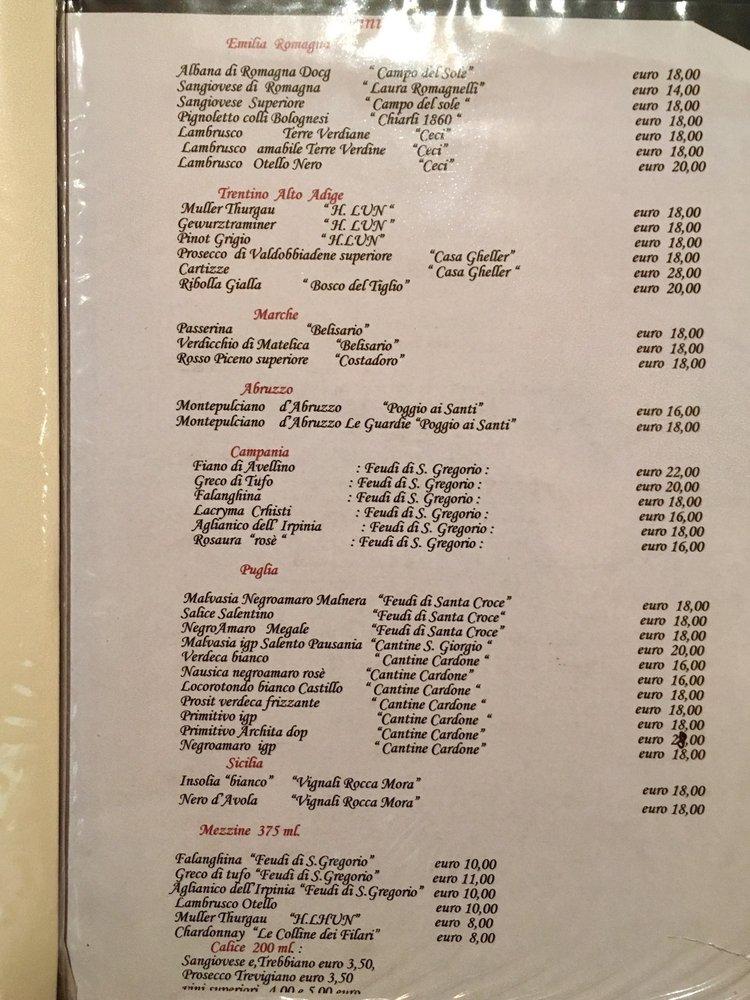 Menu at La Corte dei Ghiottoni restaurant, Bologna, Via Jacopo della ...