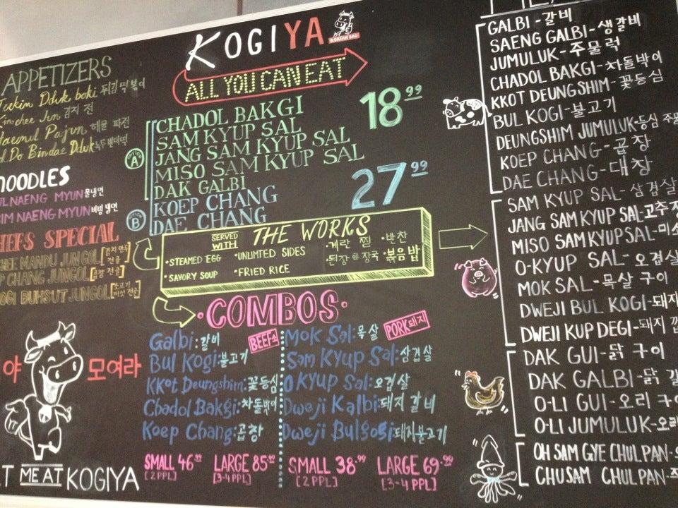 Carta de Kogiya Korean BBQ, Annandale