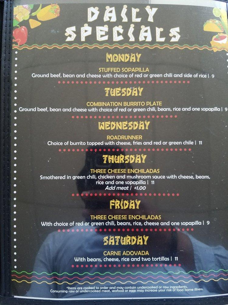 Menu at Los Rios Cafe, Farmington