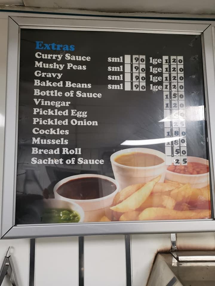 Menu at Welcome Fish Bar, Hereford