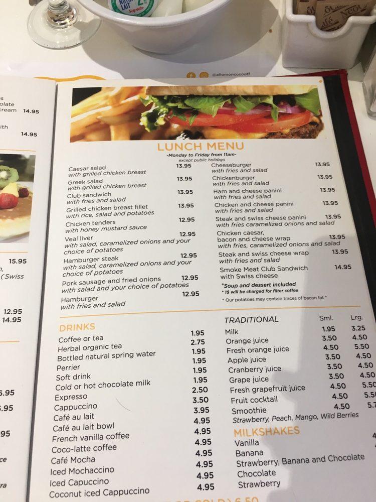 Menu au Allô mon Coco Maisonneuve restaurant, Montréal, Blvd. De ...