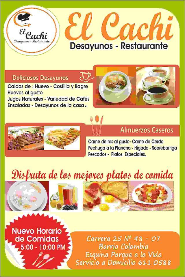 Carta del restaurante El CACHI, Barrancabermeja, Cra 25 No 48 - 07
