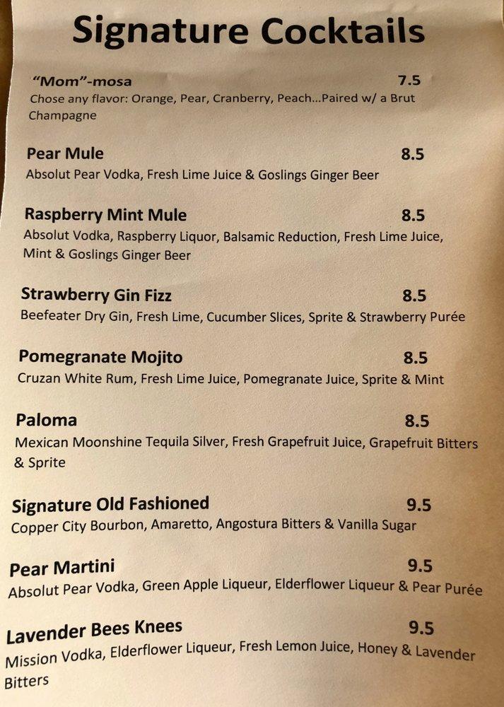 Menu at Perfect Pear Bistro restaurant, Tempe, S Priest Dr