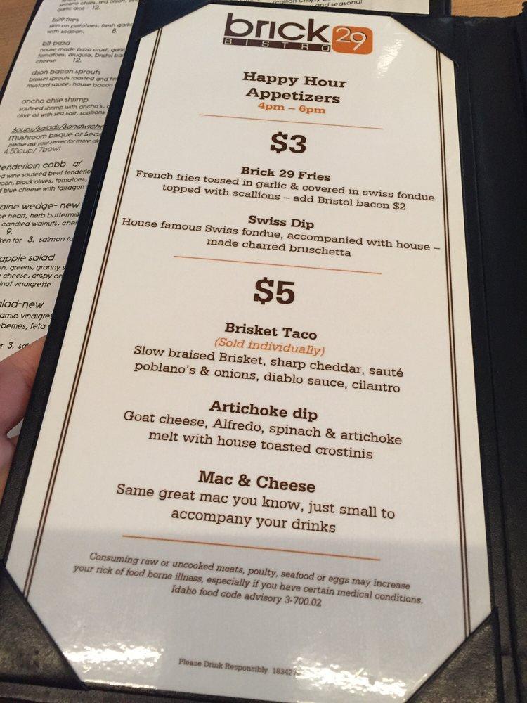 Menu at Brick 29 Bistro pub & bar, Nampa
