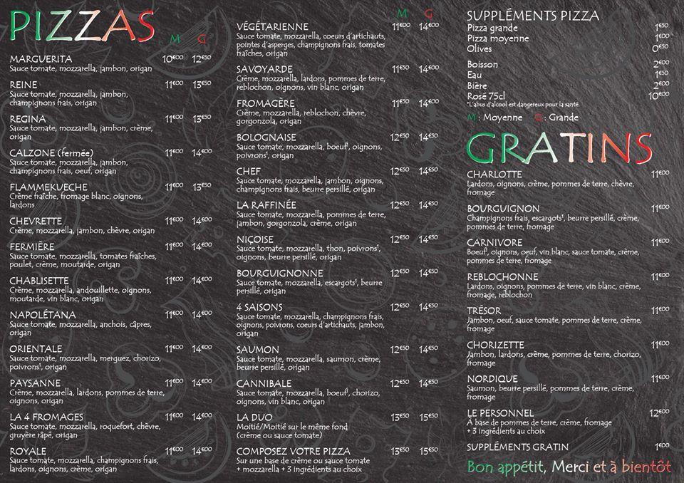 Menu at Tony pizza pizzeria, Toucy, 89130 Toucy