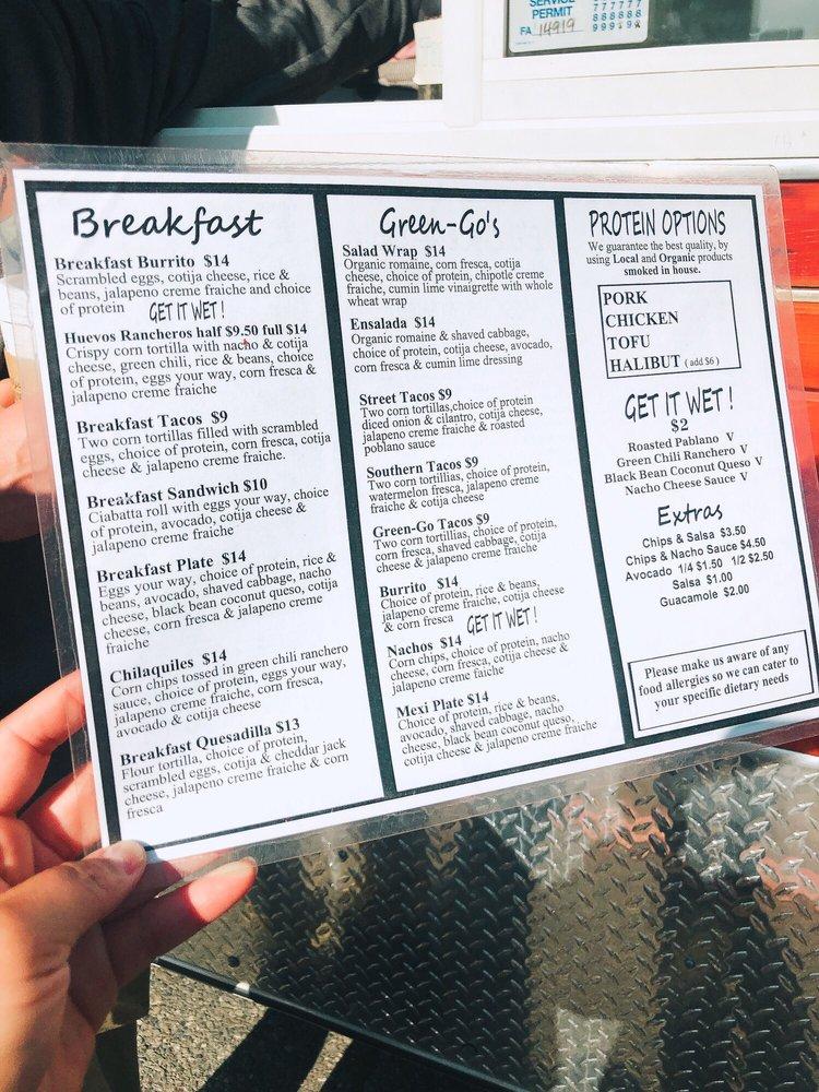 Menu at El Green-Go's restaurant, Anchorage, 390 L St