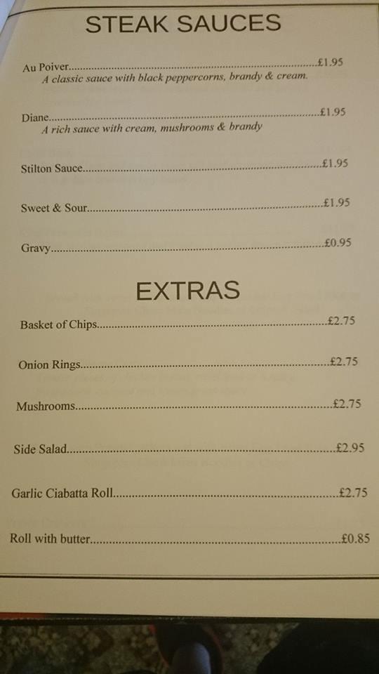 Menu at The Packet Inn pub & bar, Coningsby