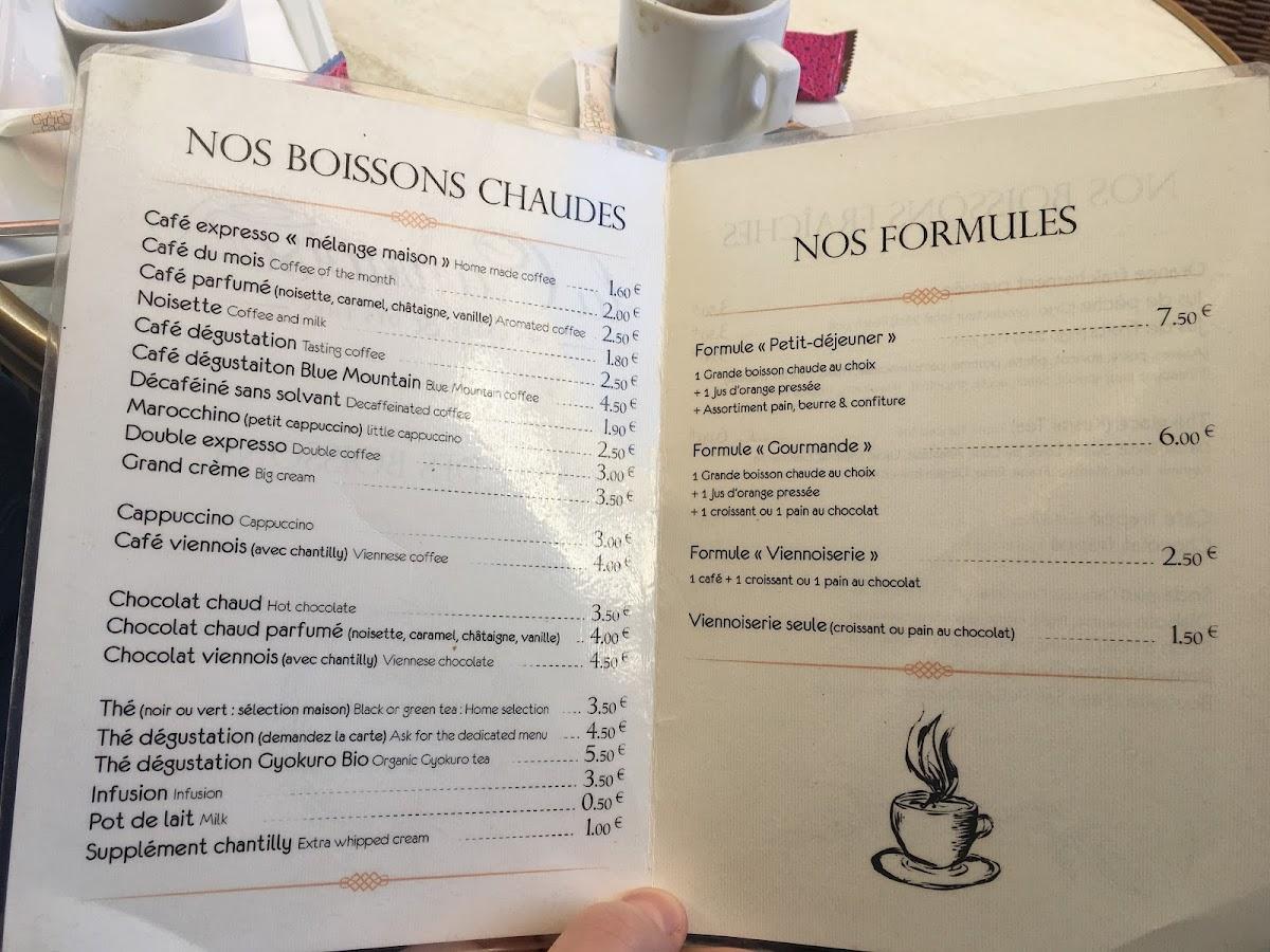 Menu au La Cannoise des Cafés et Thés, Cannes