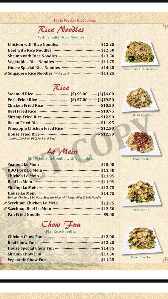 Menu at Lin's Restaurant, Tillamook