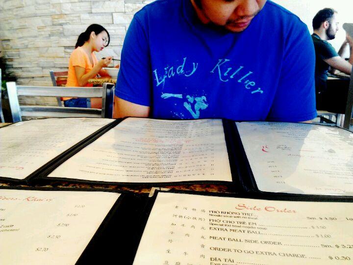 Menu at Pho Dan restaurant, Austin