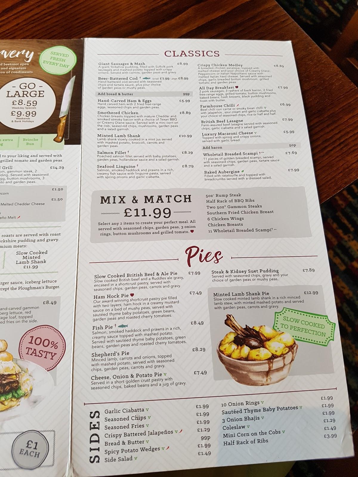 Menu at Chapelford Farm - Farmhouse Inns pub & bar, Warrington, o/s ...