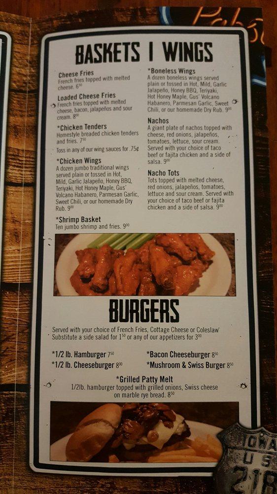 Menu at Old 218 Tap pub & bar, Hills