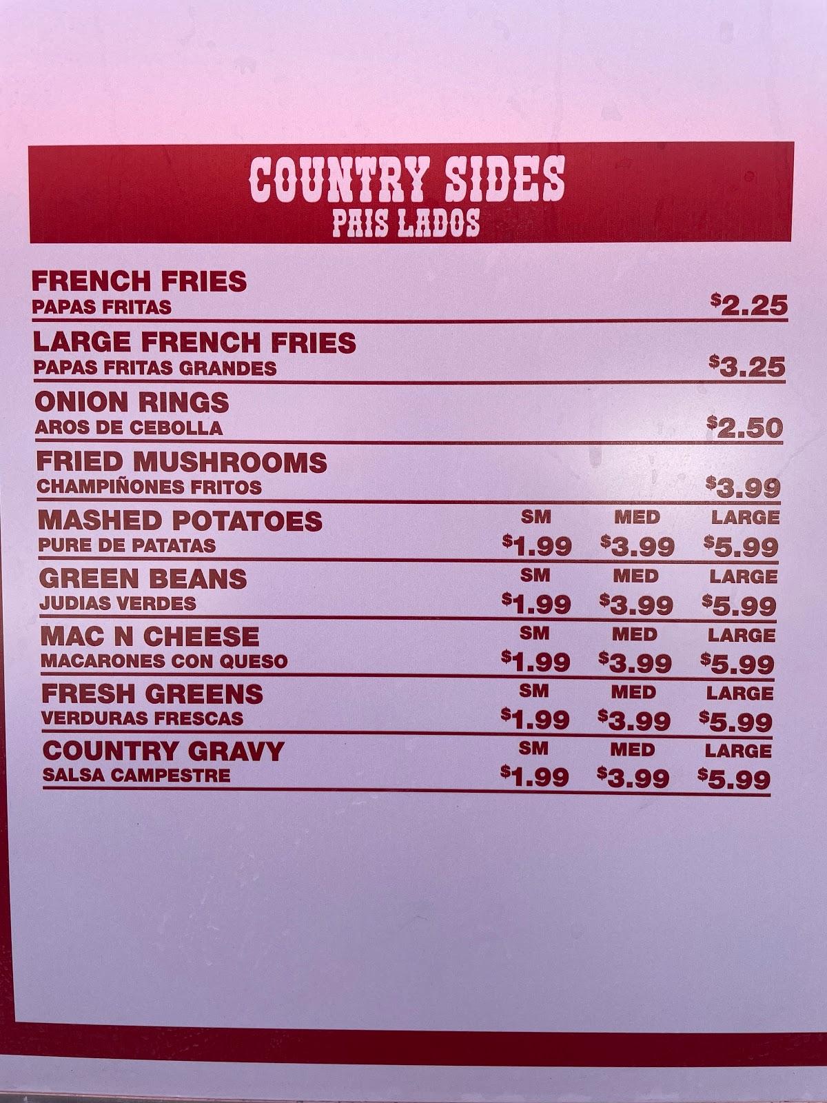 Menu at DnB chuckwagon restaurant, Manor, 106w E Parsons St