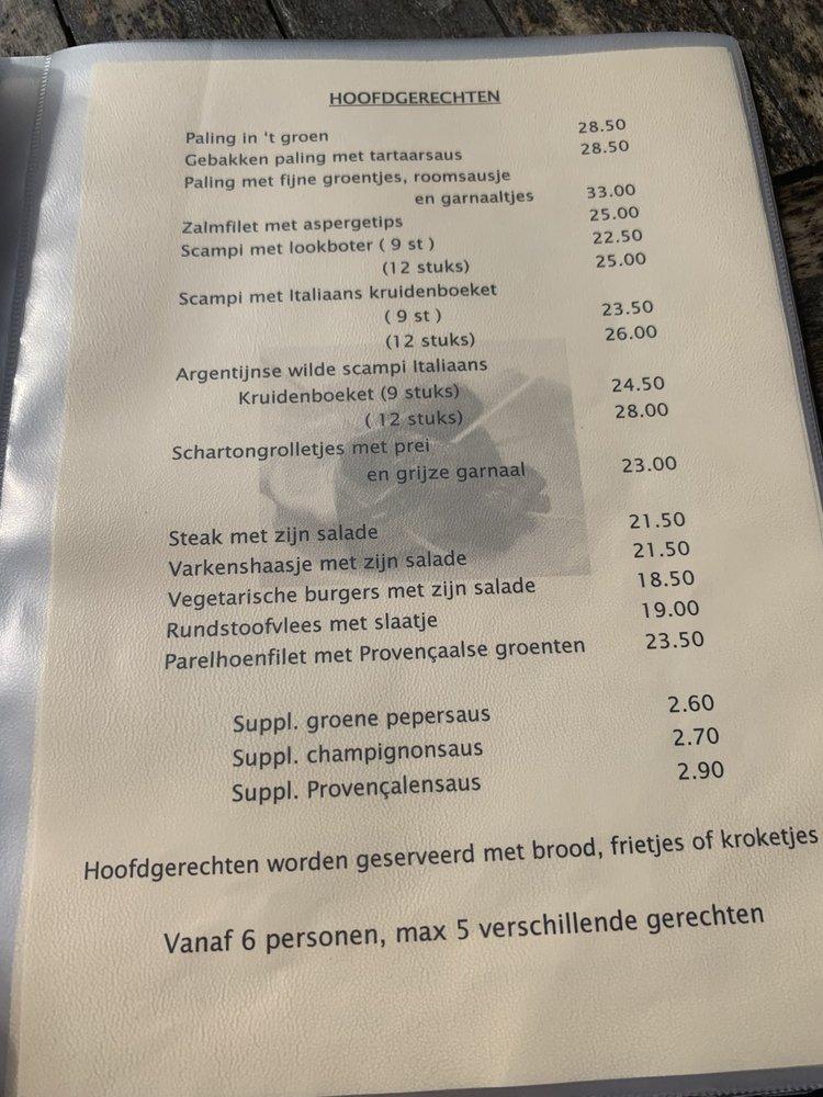 Menu at Restaurant Den Otter, Hamme