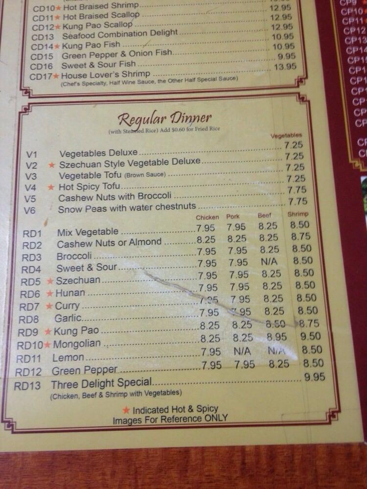Menu at Chef Peng Chinese Restaurant, Garrett