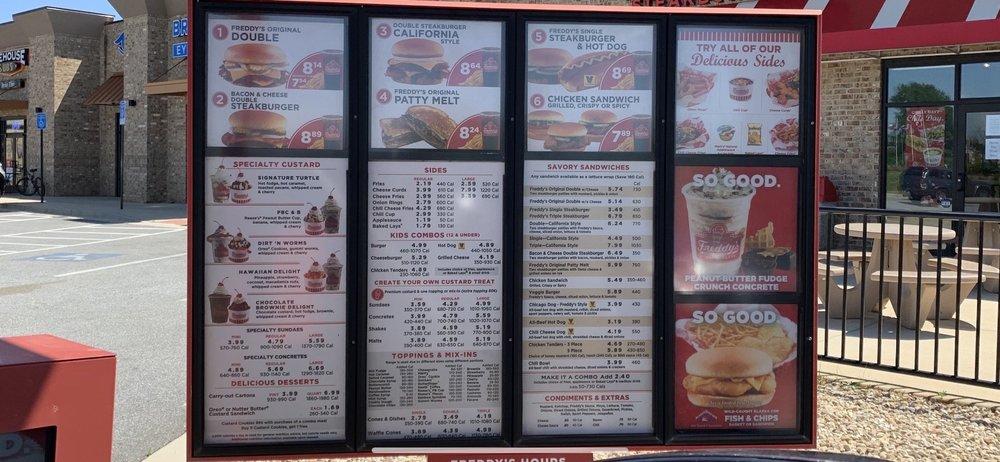 Menu at Freddy's Frozen Custard & Steakburgers desserts, Warner Robins