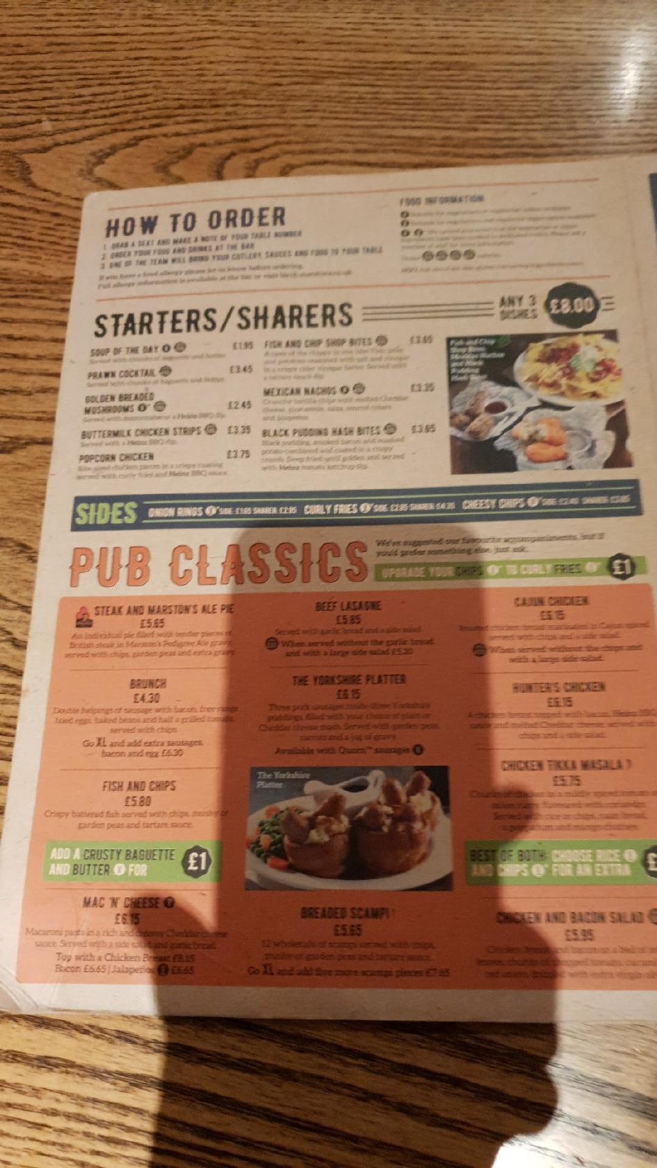 Menu at Beaumont pub & bar, Chorley