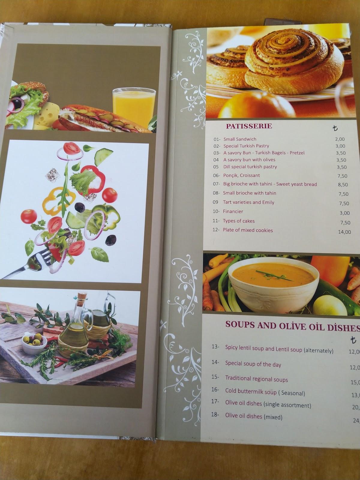 Menu at Cafe 'M Cafe Restaurant, Istanbul
