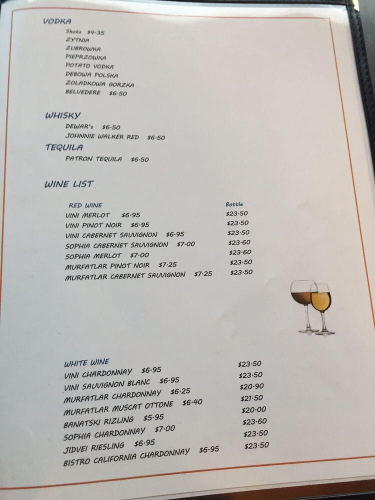 Menu at Polish Cottage restaurant, Tucson, E Broadway Blvd