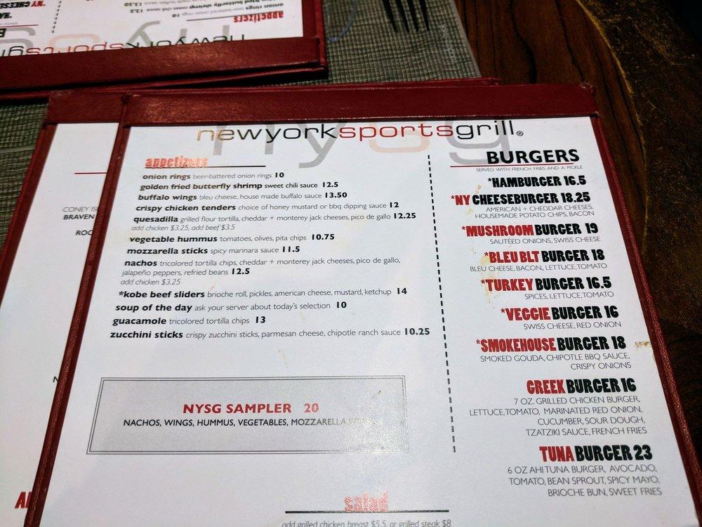 Menu at New York Sports Grill pub & bar, New York City, JFK ...