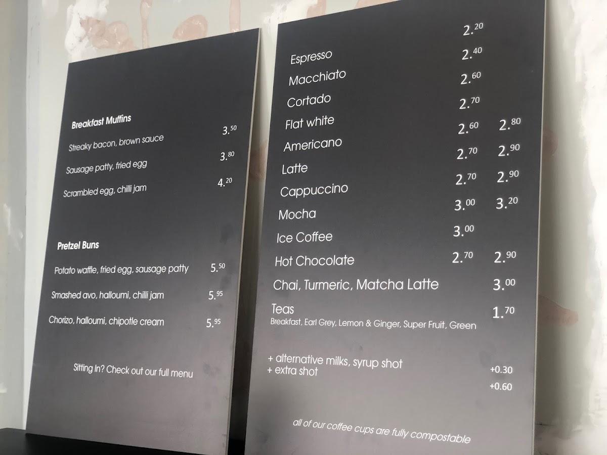 Menu at Poached cafe, Beckenham