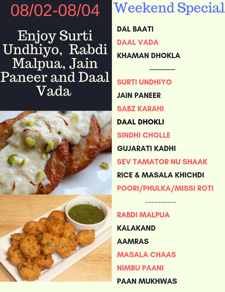 Menu at Rajdhani Thali Restaurant, Issaquah