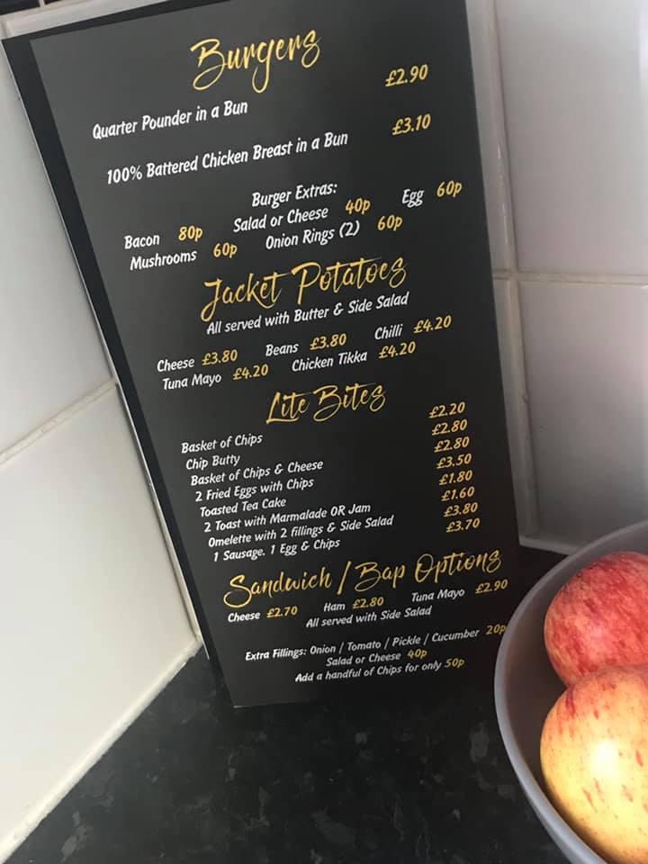 Menu at The Bus Station Cafe, Boston