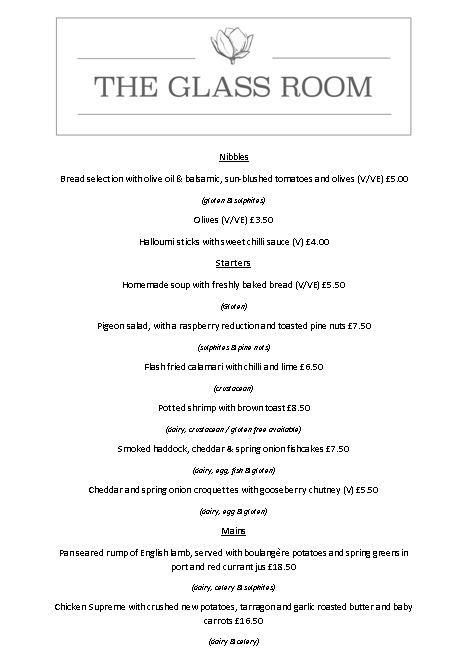 Menu at Woodland Manor Hotel & Restaurant, Bedford