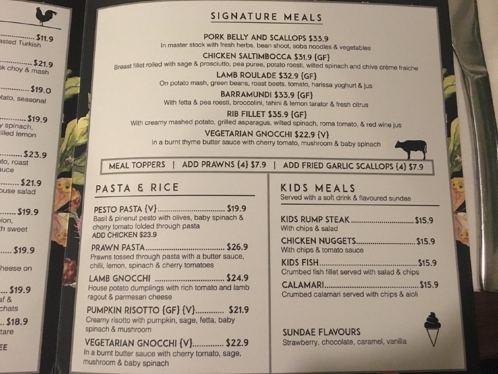 Menu at Urban Grounds Cafe, Toowoomba City