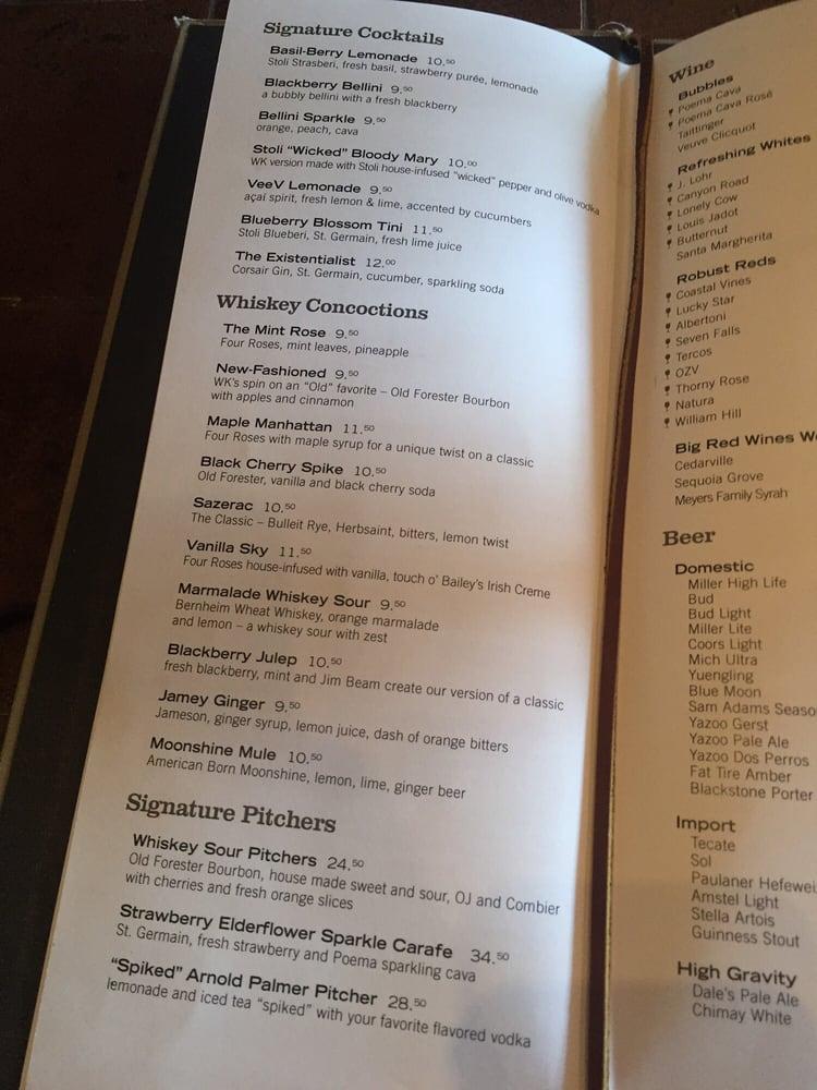Menu at Whiskey Kitchen pub & bar, Nashville