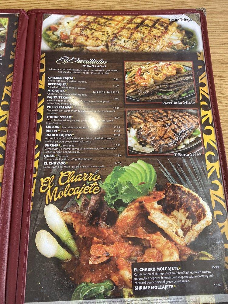 Menu at El Charro Mexican Restaurant Bar & Grill, Cameron