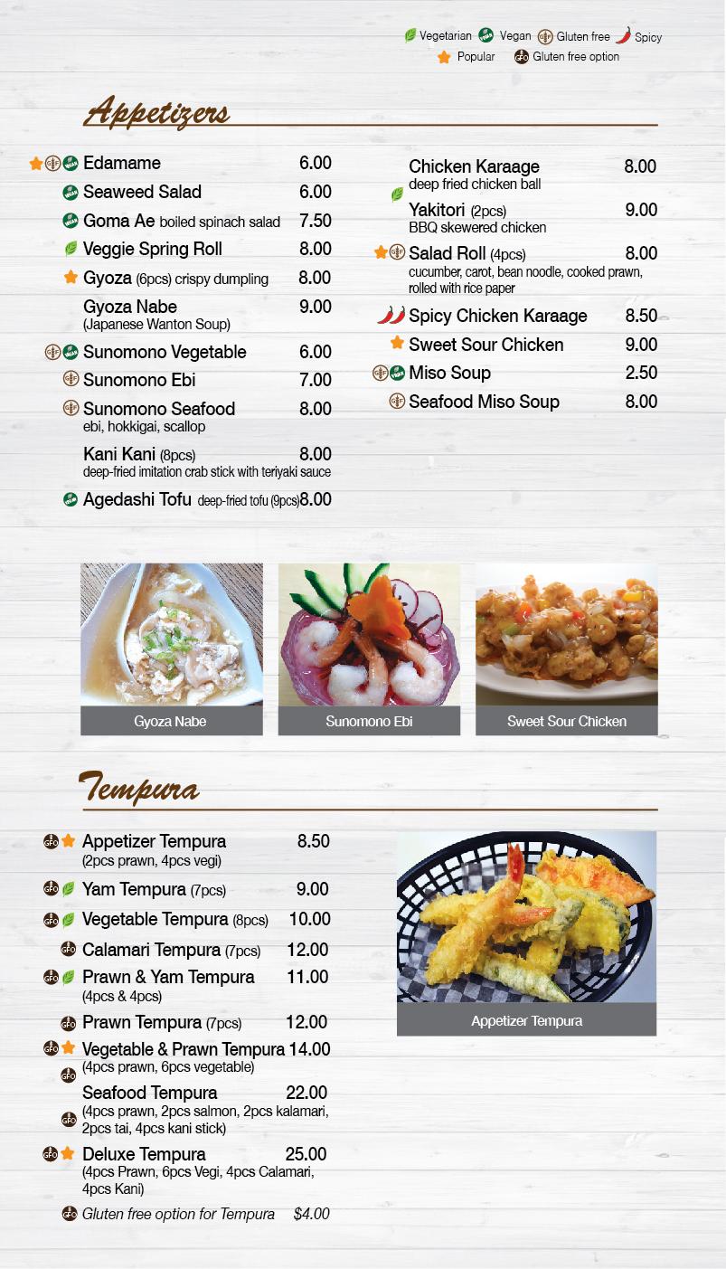 Menu at Red Fin Sushi & K-Food restaurant, Castlegar