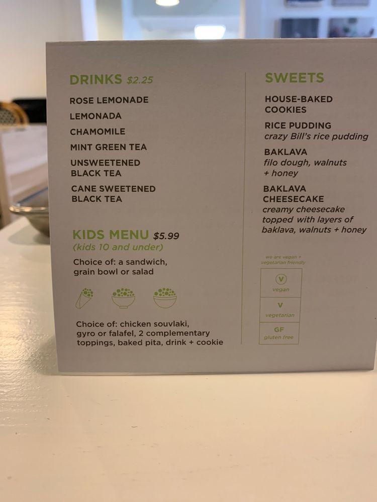 Menu at Yamas Mediterranean Street Food restaurant, Winston-Salem, 624 ...