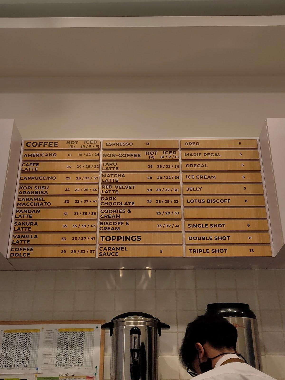 Menu at ARAH Coffee Pondok Indah, South Jakarta