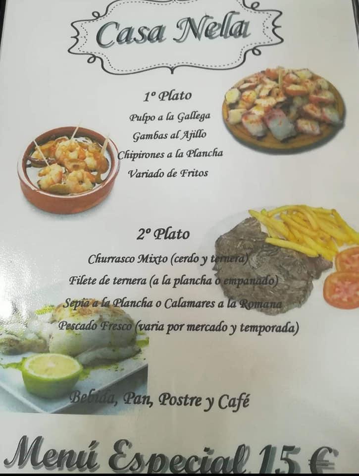 Carta de Restaurante Nela, Verín