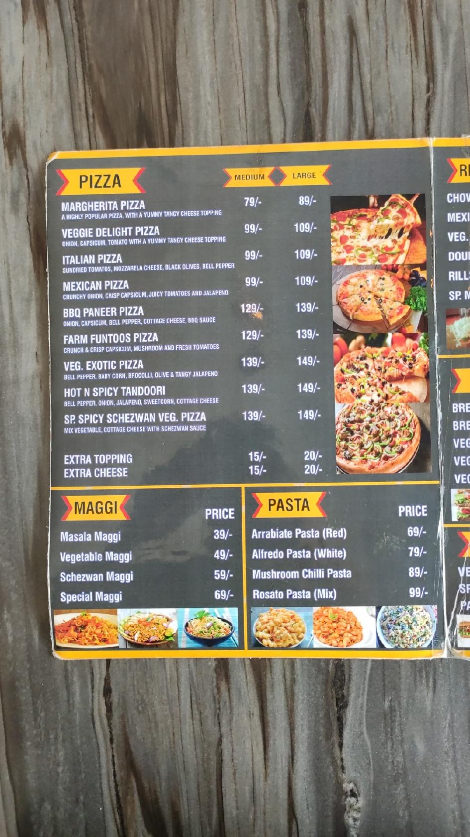 Menu at FUNTOOS food station, Surat