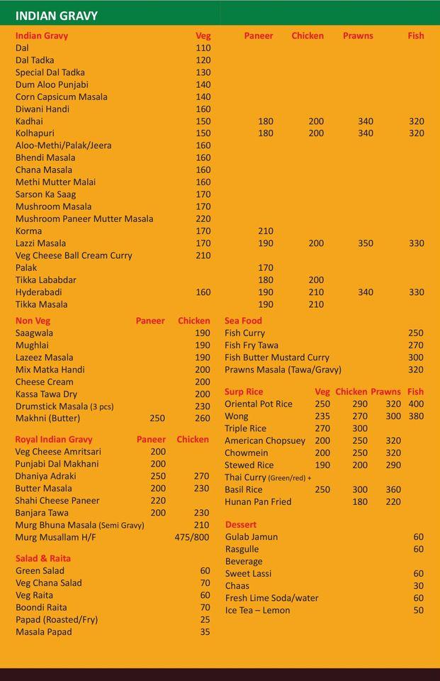 Menu at Grub Spot "Food Fantasm", Mumbai