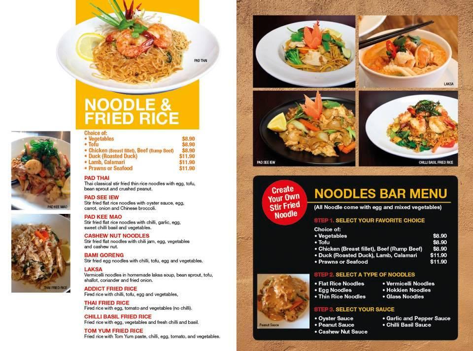 Menu at Thai Addict Restaurant, Kingsgrove