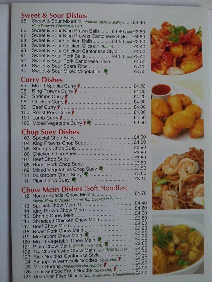 Menu at The Romford Dragon fast food, Romford