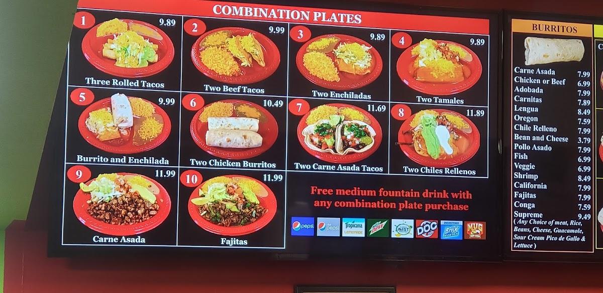 Menu at Romulo's Mexican Grill restaurant, Sutherlin
