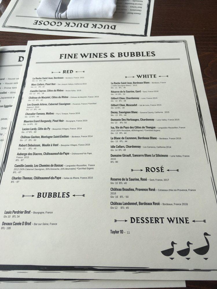 Menu at Duck Duck Goose pub & bar, Bethesda