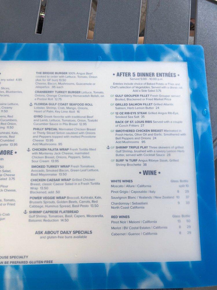 Menu at Flying Bridge Bar & Grill, Saint Pete Beach