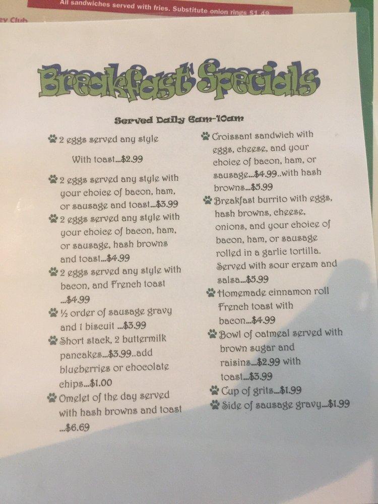 Menu at Wildcat Café cafe, Mogadore