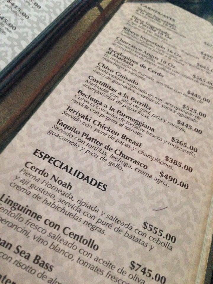 Menu at NOAH Restaurant & Lounge, Santiago De Los Caballeros