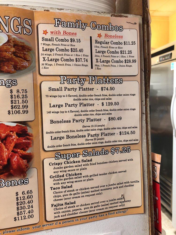 Menu at Super Wings restaurant, Leominster, 112 Whitney St
