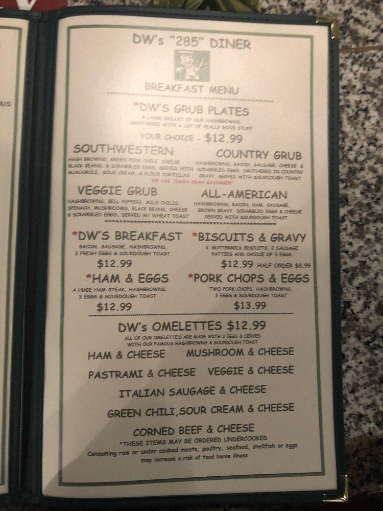Menu at Conifer Cafe, Conifer